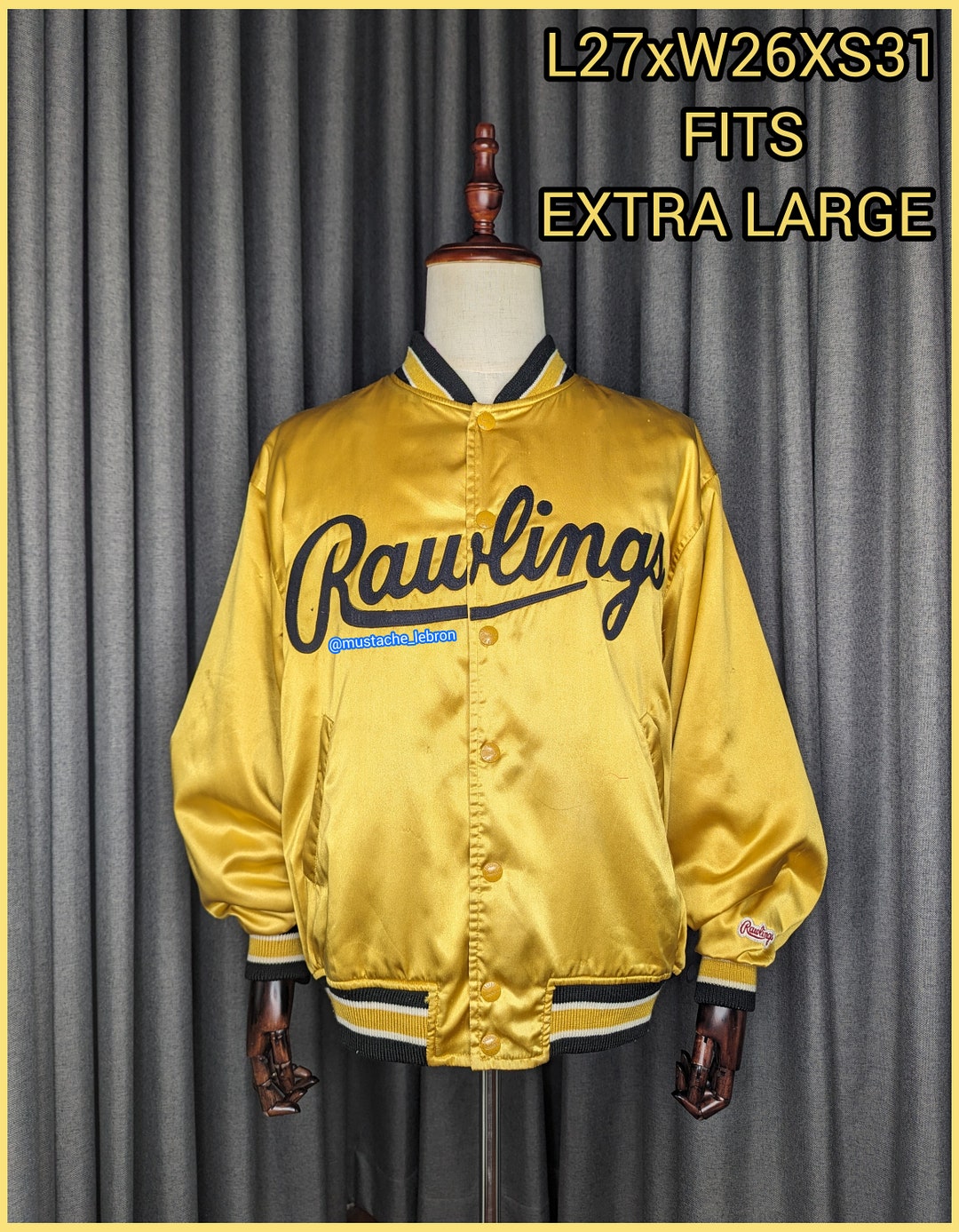 Rare Satin Gold Yellow Rawlings Jacket Xl - Etsy