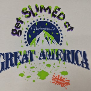 1990's Nickelodeon Get Slimed at Great America Paramount T-shirt Rare ...