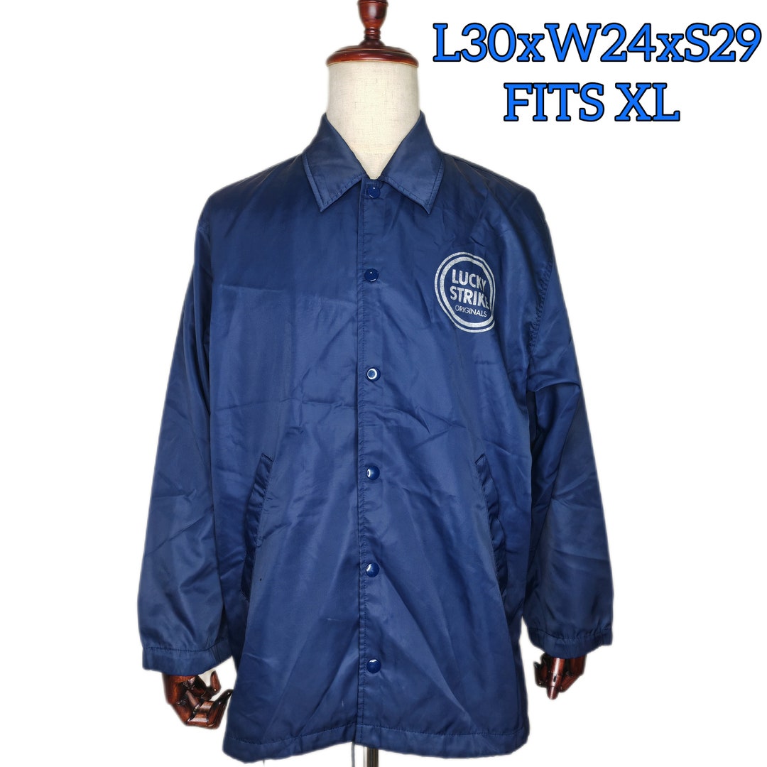 Vintage 80s Lucky Strike Windbreaker Jacket XL Authentic Blue - Etsy