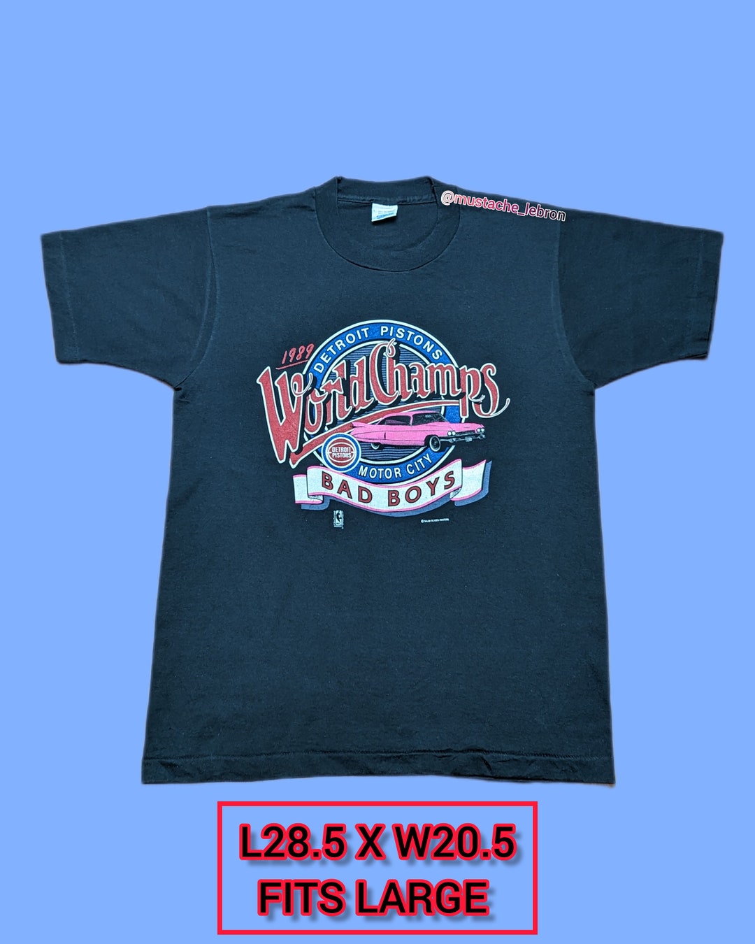 80s Authentic Vintage 1989 Detroit Pistons Motor City Bad Boys World ...