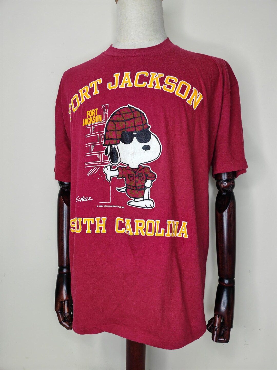 Rare 80s Snoopy Fort Jackson South Carolina Army Single Stitch XL T ...