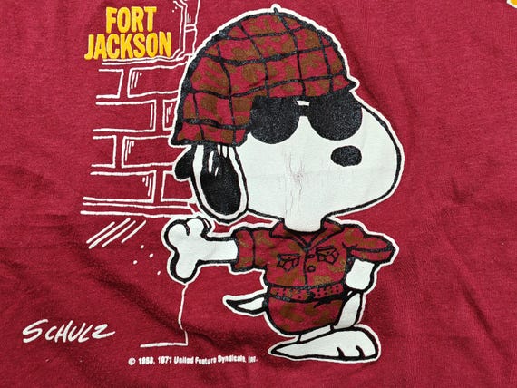 Rare 80s Snoopy Fort Jackson South Carolina Army Sing… - Gem