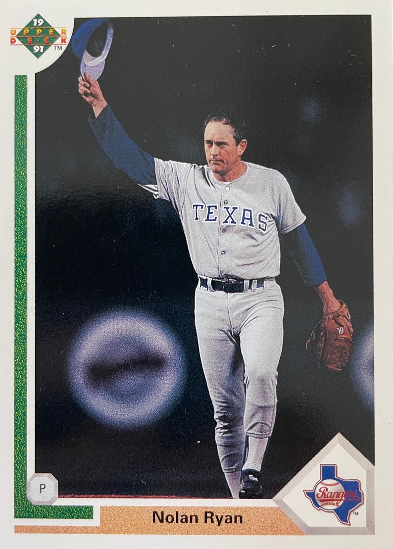 1991 Nolan Ryan Texas Ranger Upper Deck Baseball Card #345. Mint Condition. Authenticity ...