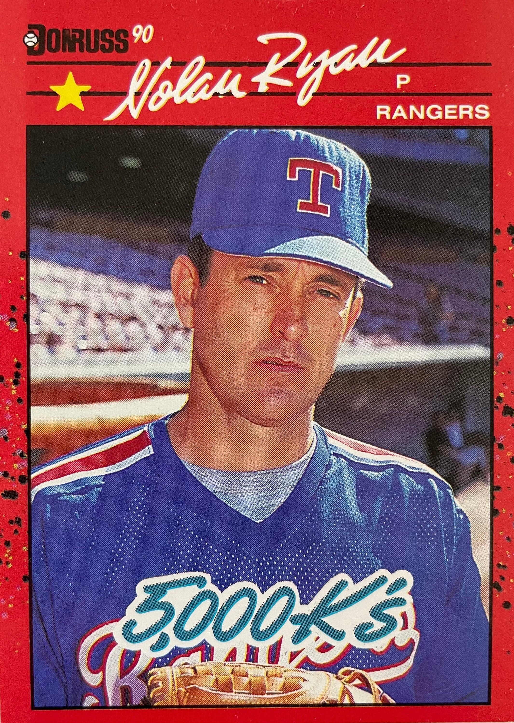 Nolan Ryan Texas Ranger 1990 Donruss 5000K Career Strikeouts 659 ...