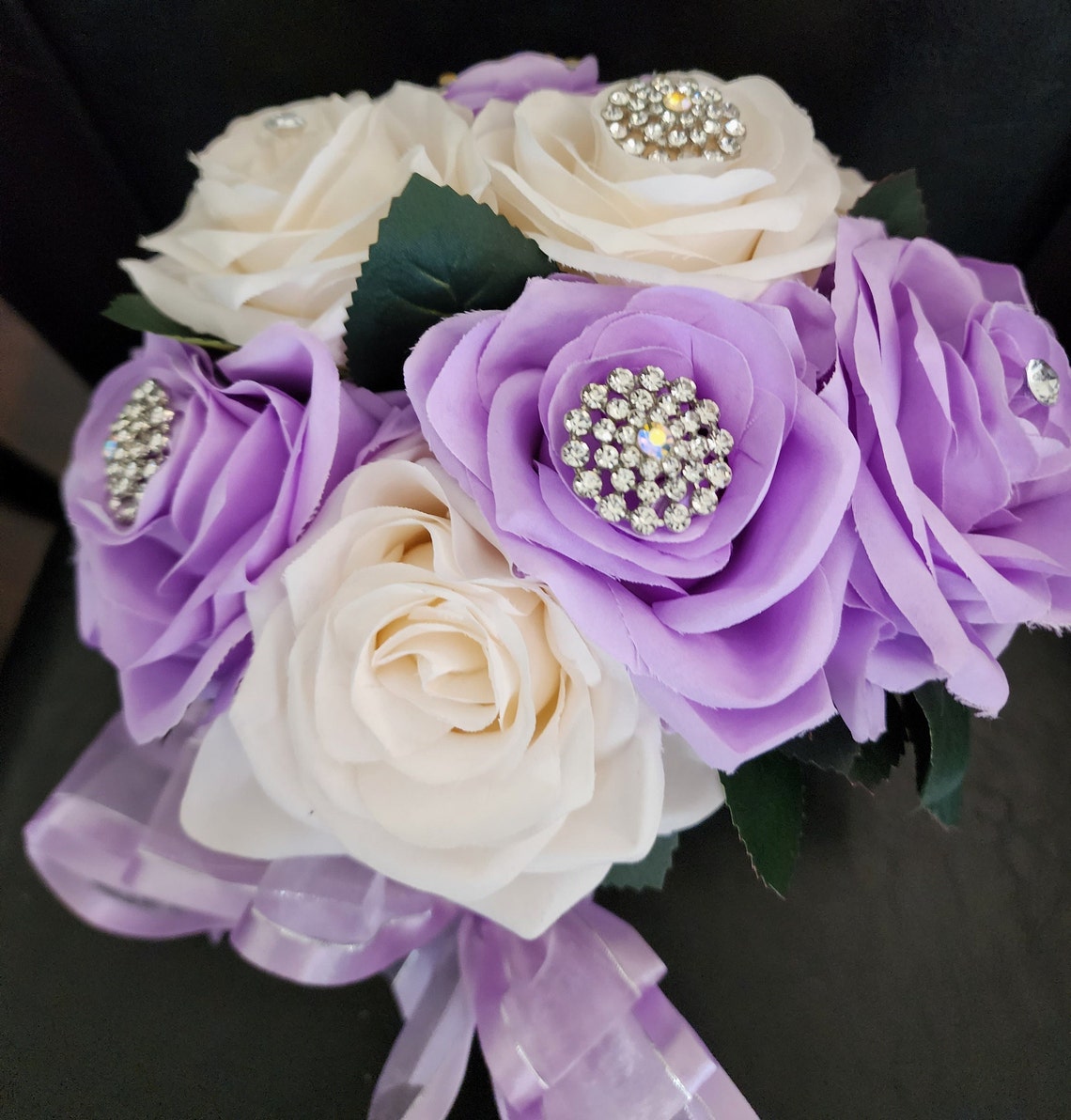 Lavender & Ivory Quinceanera Bouquet, Lavender and Ivory Quince Bouquet ...