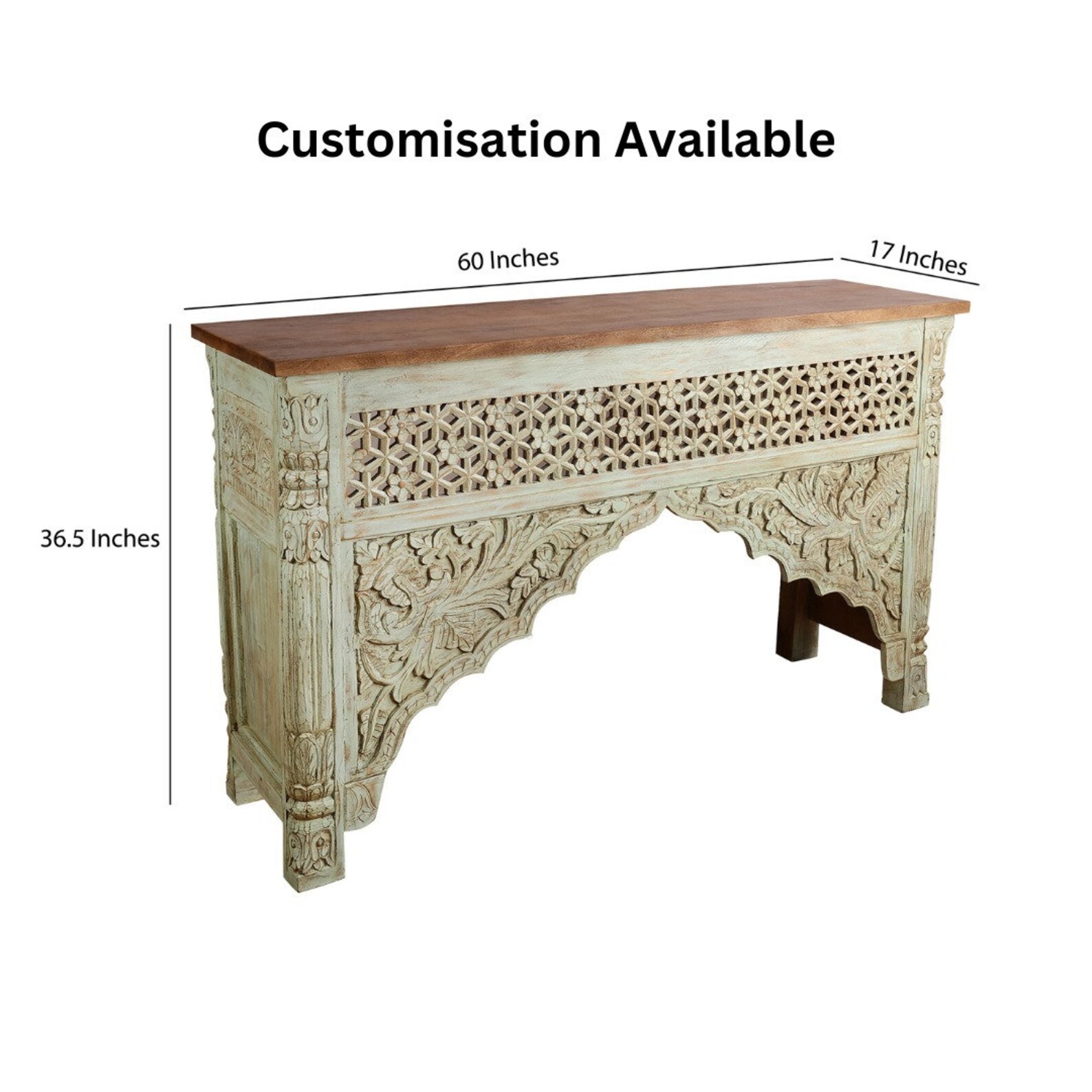 Hand Carved Indian Console Table: Vintage Wooden Entryway Furniture - Etsy