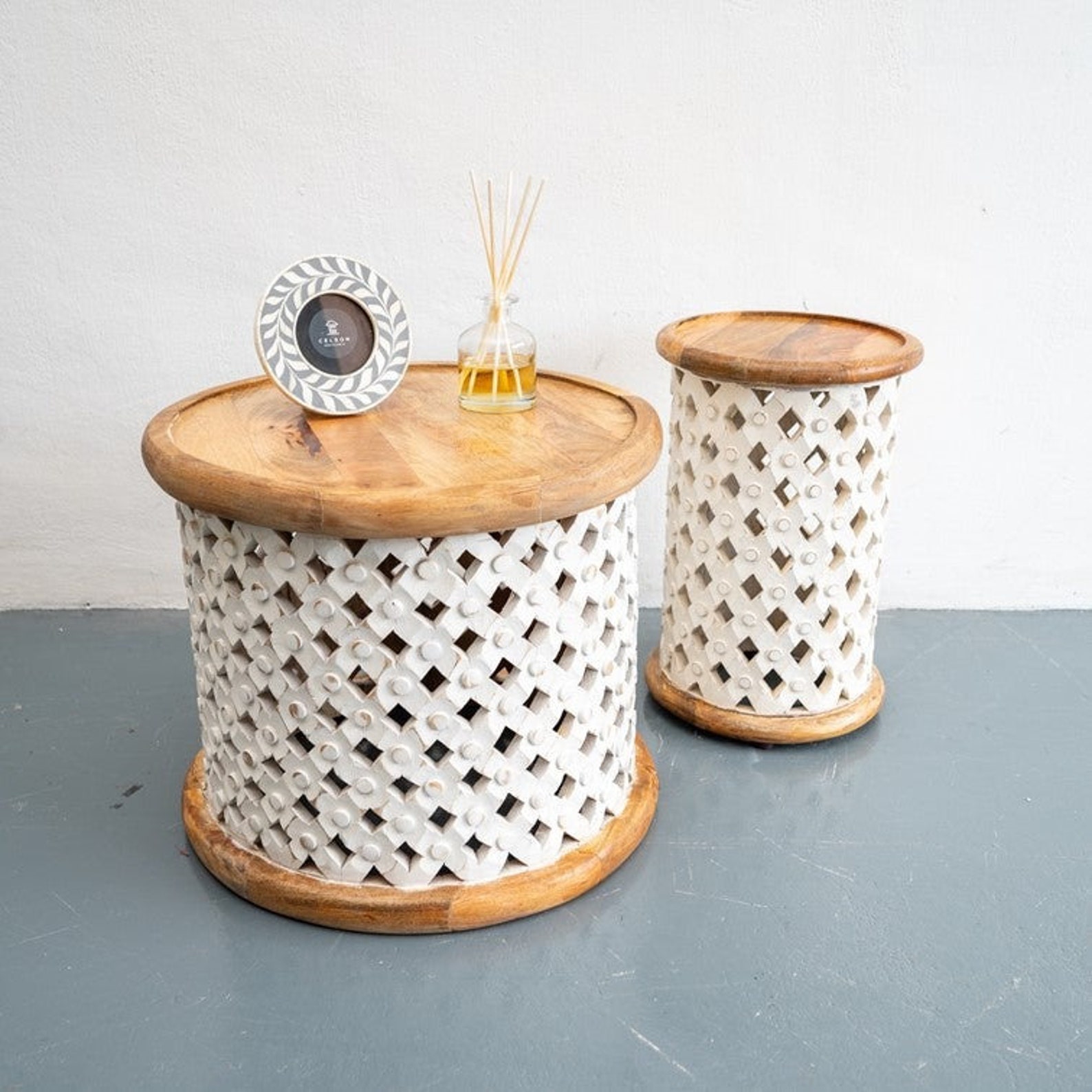 Wooden Coffee Table Round Table Wooden Hand Carving Table Vintage Table ...