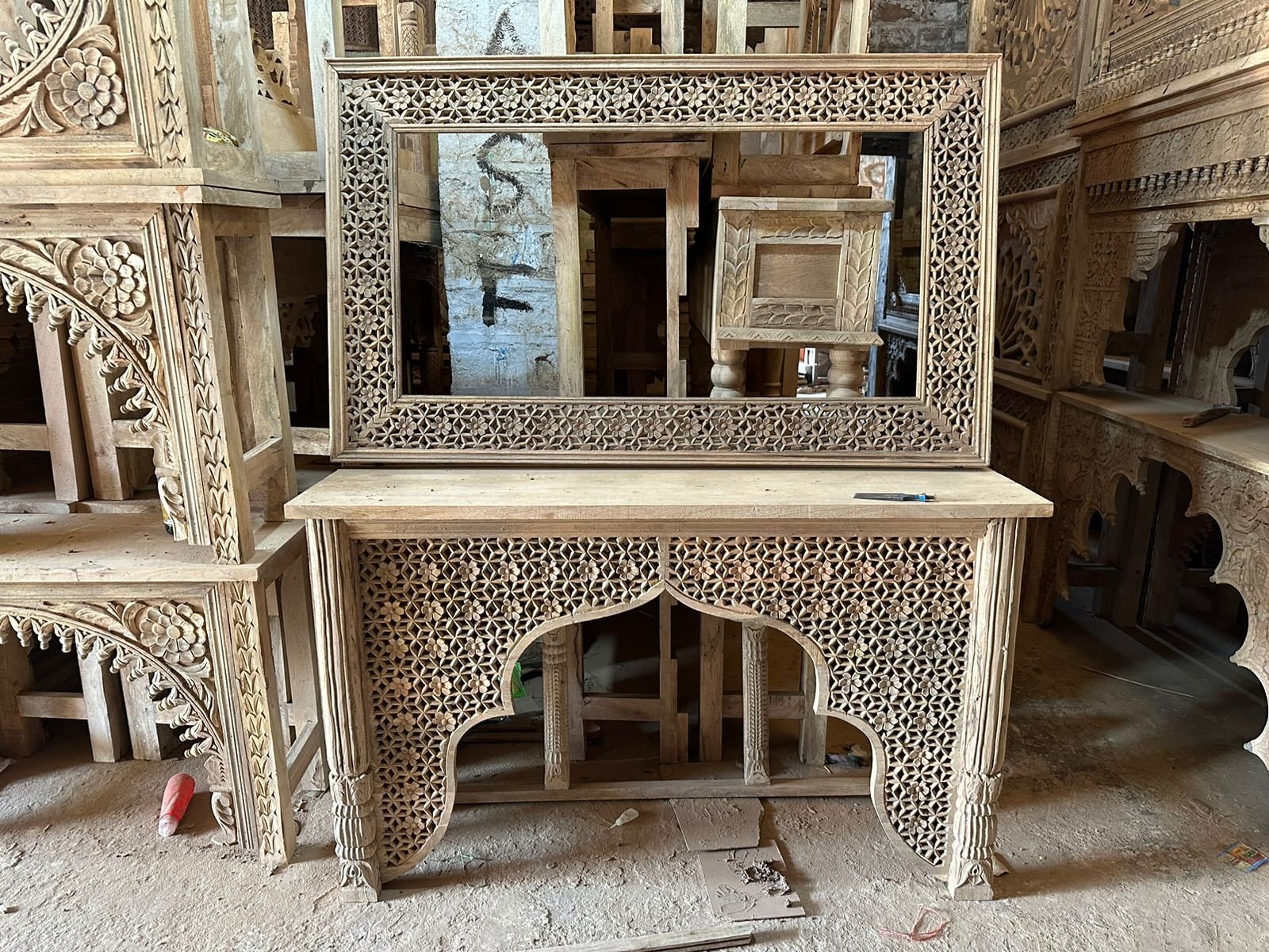 Console With Indian Hand Carving Vintage Wooden Console Antique Wooden ...