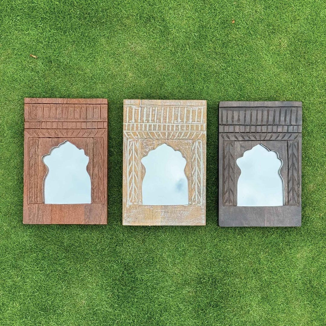 Vintage Haveli Hand-carved Mango Wood Mirror Frame - Etsy