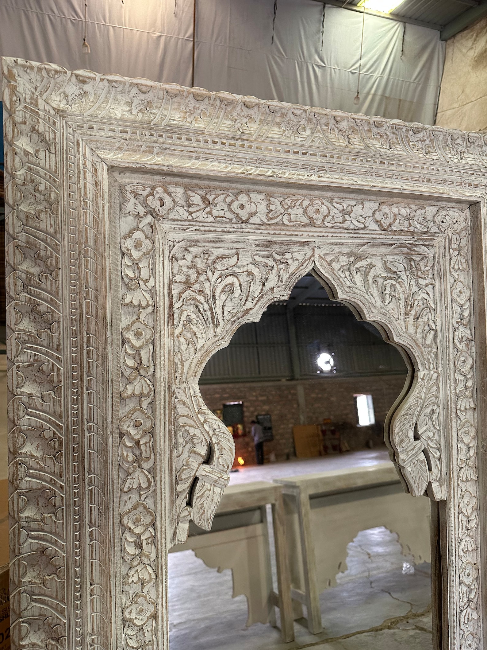 Hand Carved Mango Wood Arch Mirror: Vintage Indian Wall Decor - Etsy