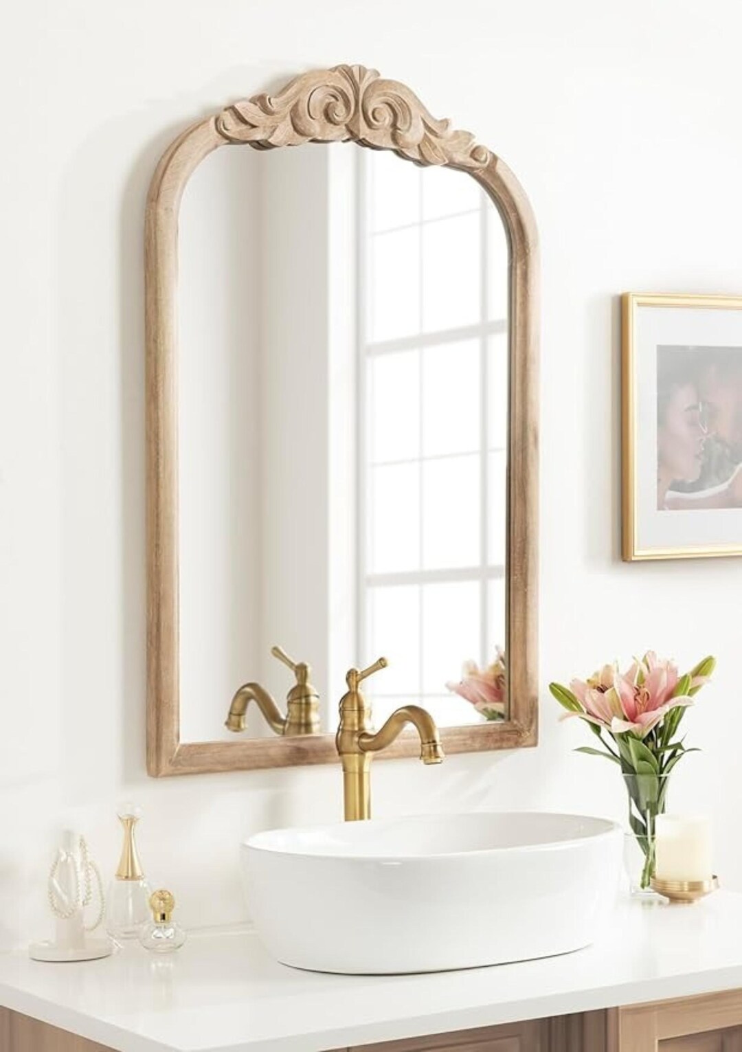 Hand Carved Mango Wood Arch Mirror: Indian Crown Wall Decor (24x36in - Etsy