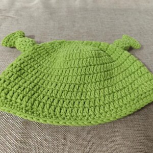 Shrek Crochet Bucket Hat, Green Wacky Custom Bucket Hat, Handmade Hat ...