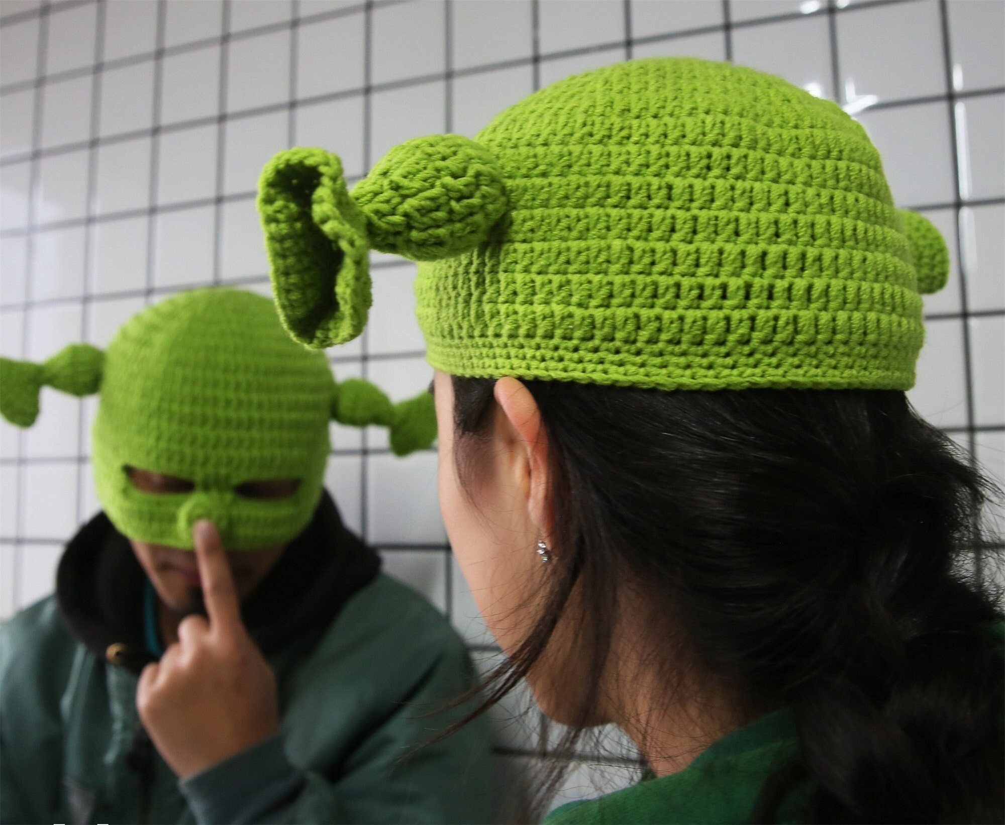Shrek Crochet Bucket Hat, Green Wacky Custom Bucket Hat, Handmade Hat ...