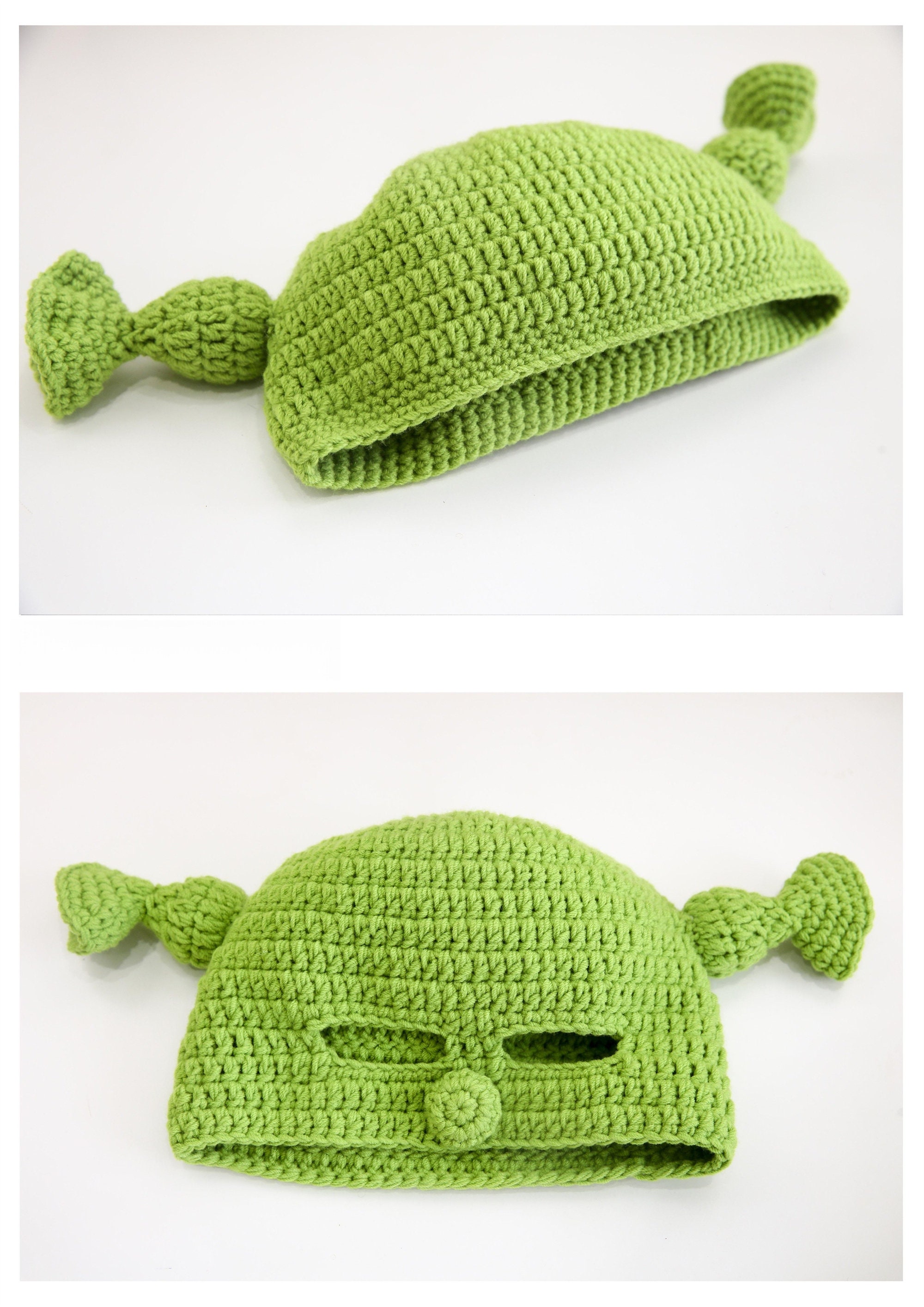 Shrek Crochet Bucket Hat, Green Wacky Custom Bucket Hat, Handmade Hat ...