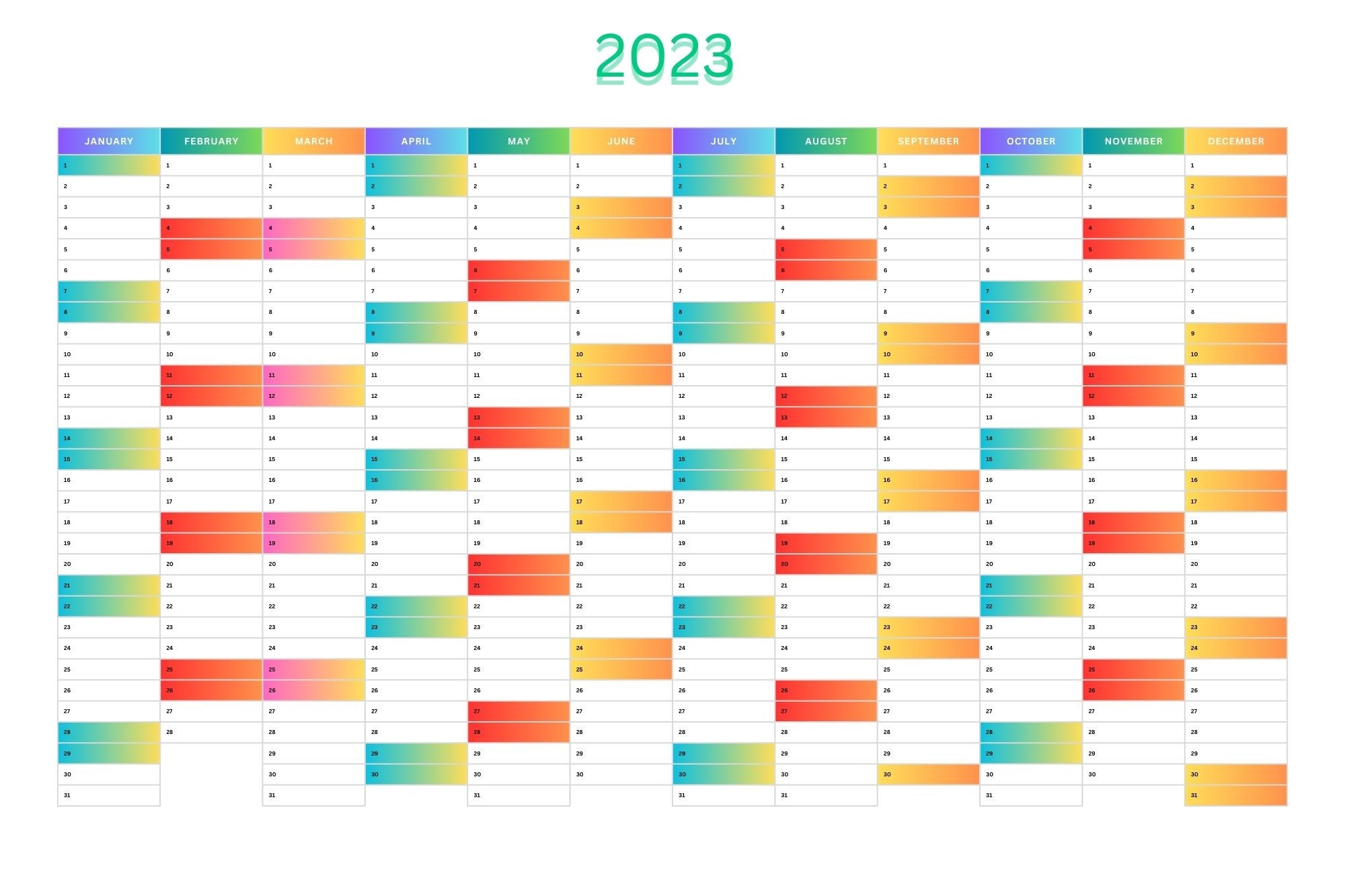 2023-2024 Year Planner, Yearly Overview Printable, - Etsy