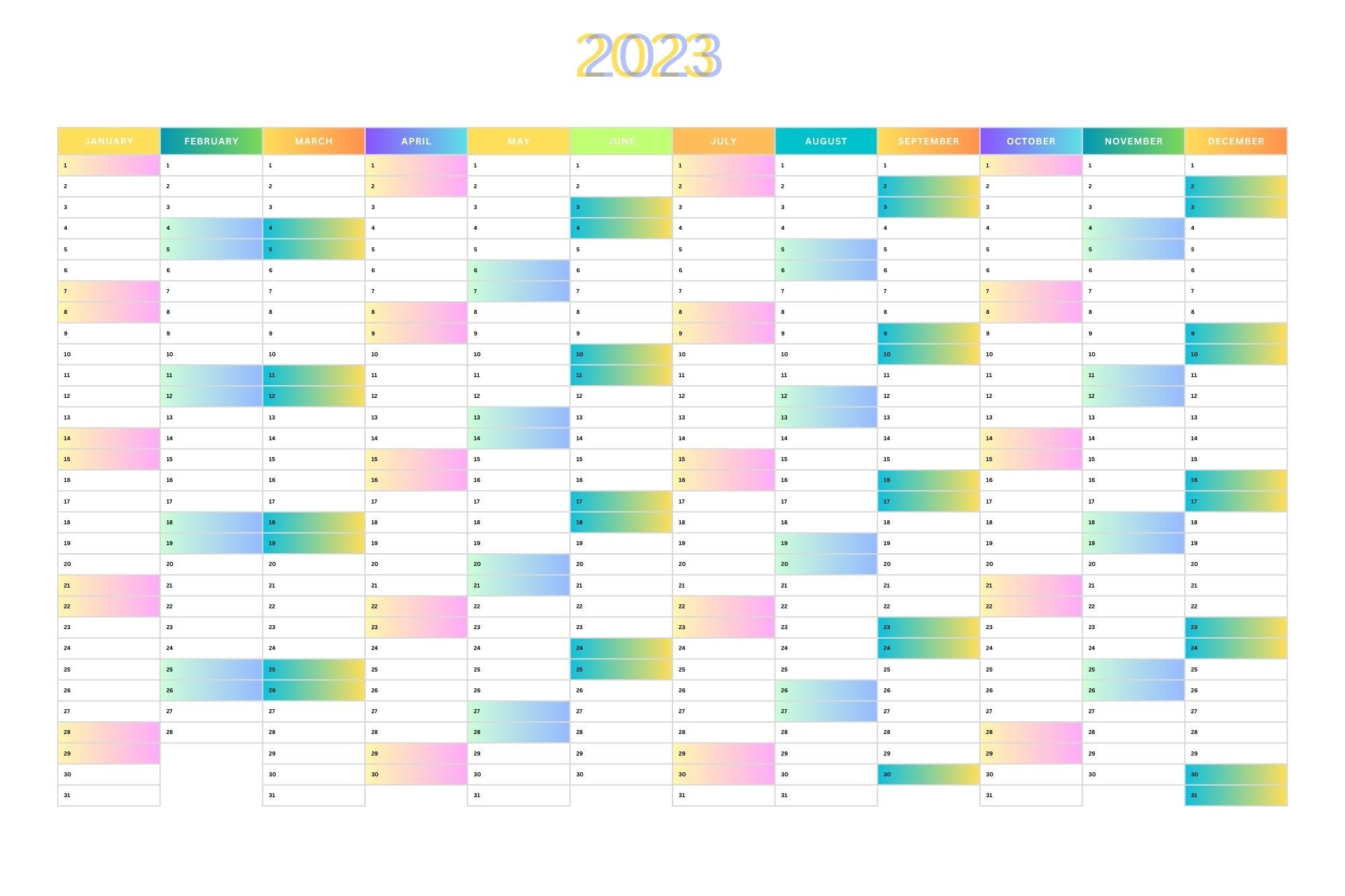 2023-2024 Year Planner, Yearly Overview Printable, - Etsy