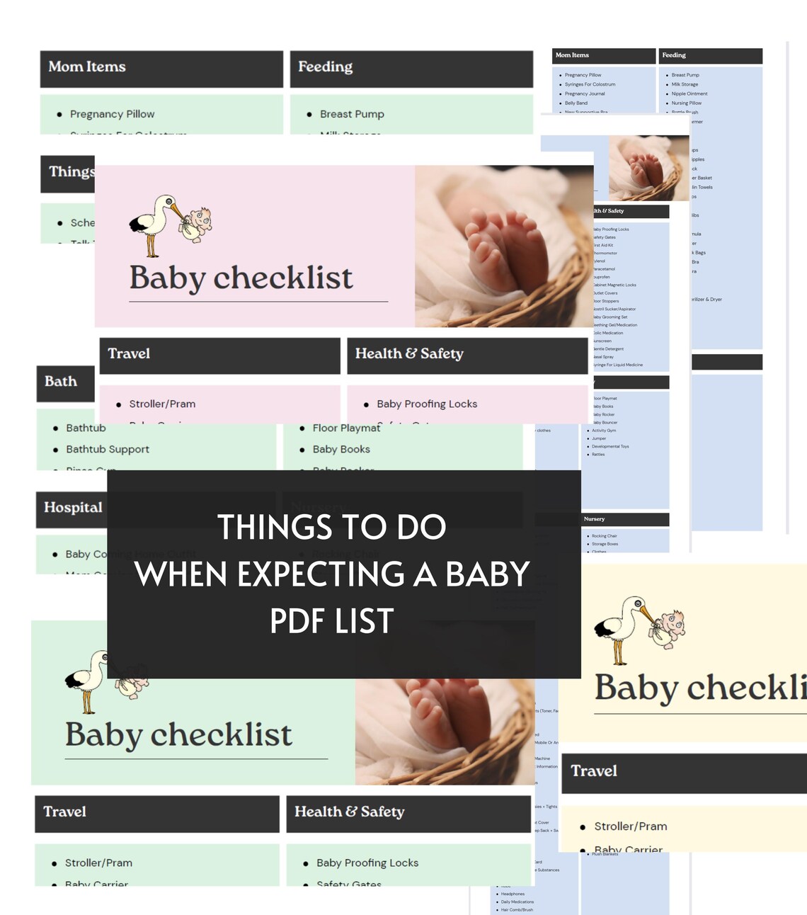 Printable Baby Checklist,newborn Essentials Checklist,pregancy to Do ...