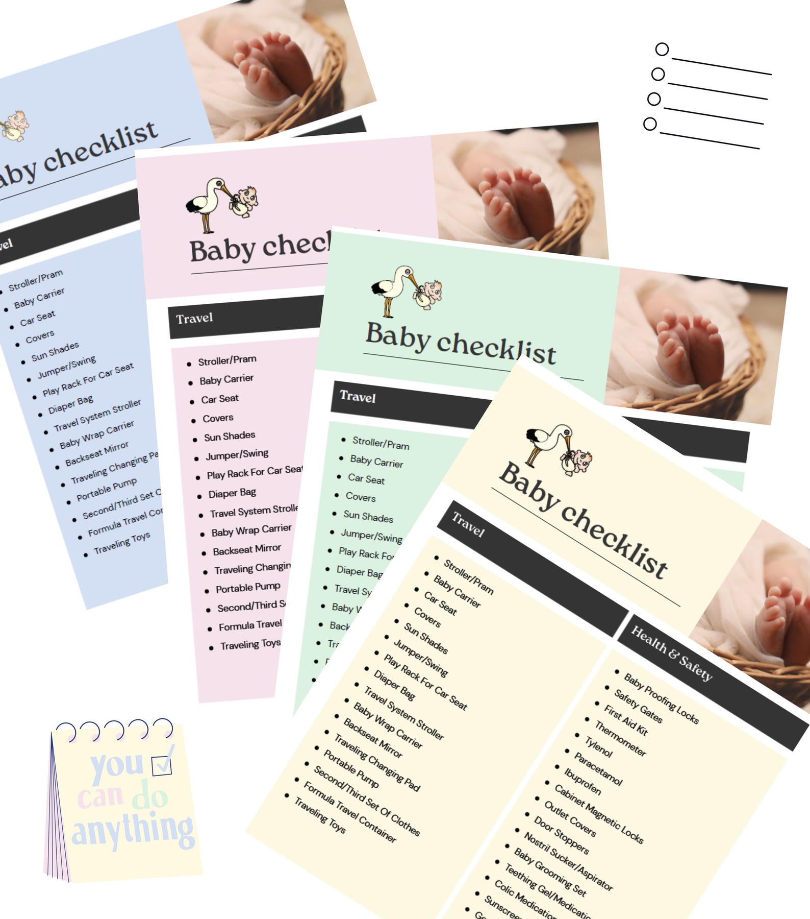 Printable Baby Checklist,newborn Essentials Checklist,pregancy to Do ...
