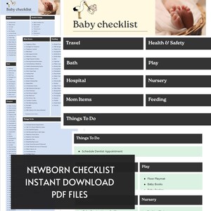 Printable Baby Checklist,newborn Essentials Checklist,pregancy to Do ...