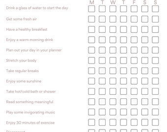 Self Care Routine Checklist Printable Digital Download - Etsy
