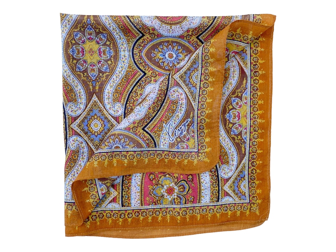 Kenzo Handkerchief Floral Ancient Bright Designer Pocket Square - Etsy