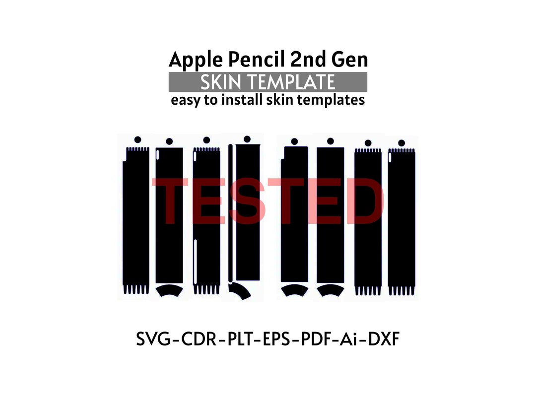 Apple Pencil 2nd Gen Skin Template | Svg,dxf,ai,plt,cdr | Cricut ...
