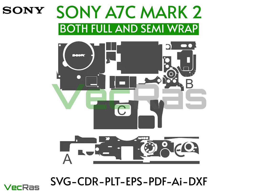 Sony A7C Mark II Skin Template Vector Digital Download Camera Wrap ...