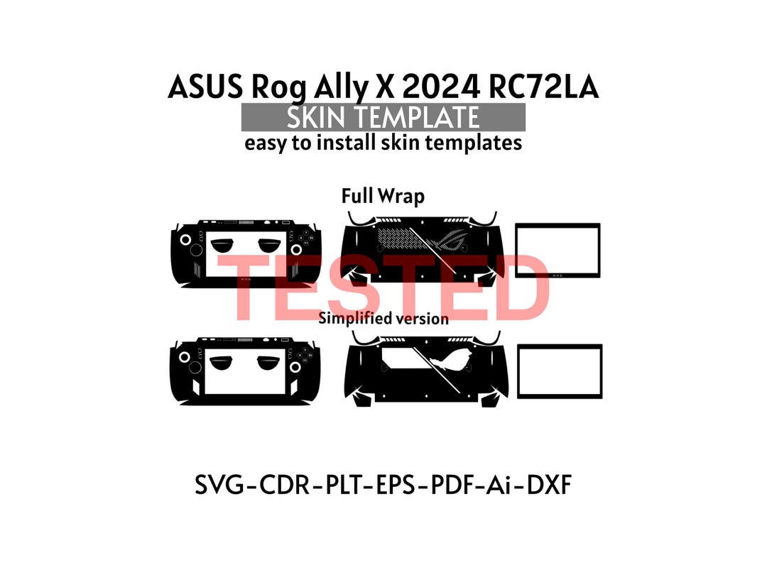 ASUS Rog Ally X 2024 RC72LA Skin Cut File Skin Vector Template | Svg ...
