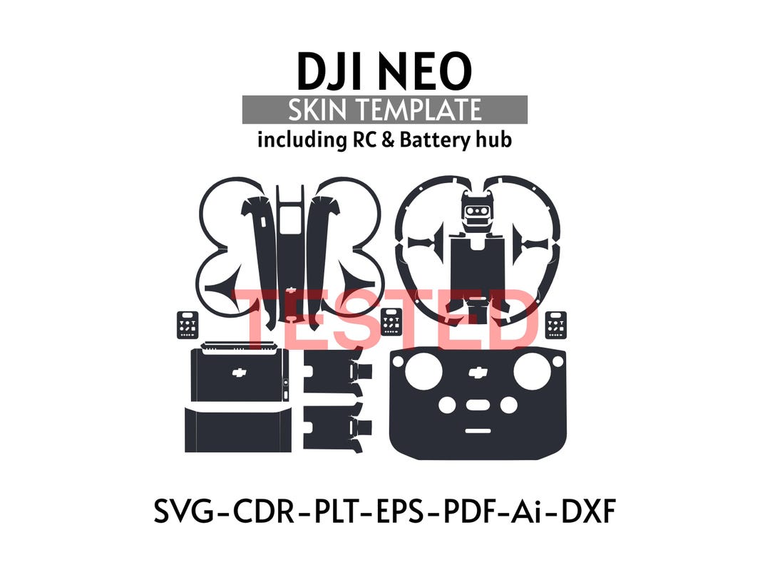 DJI Neo Skin Template Vector File | Svg,dxf,ai,plt,cdr | Cricut ...
