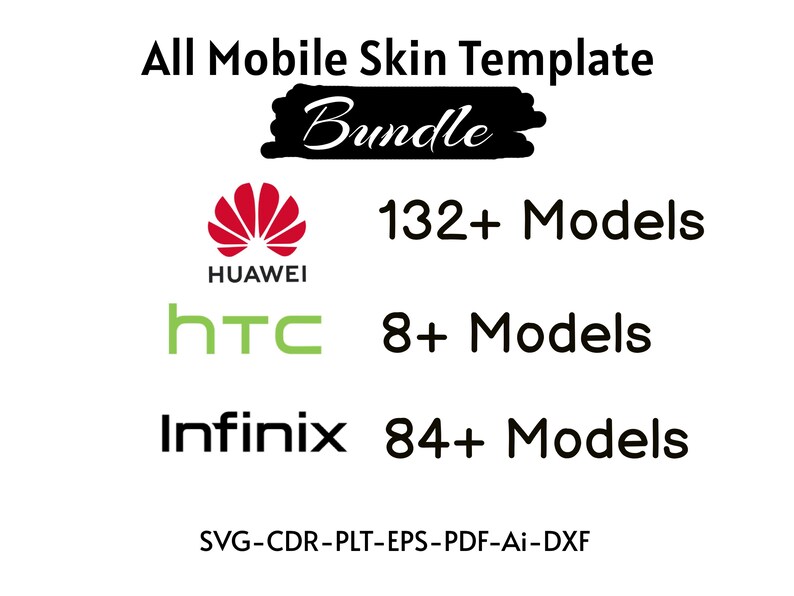 All Phones Skin Template Bundle Pack Svg | Svg,dxf,ai,plt,cdr | Cricut ...