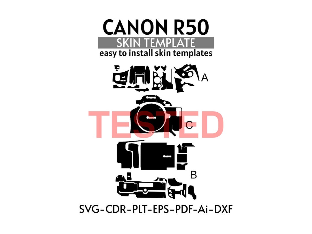 Canon R50 Skin Template | Svg,dxf,ai,plt,cdr | Cricut, Silhouette ...