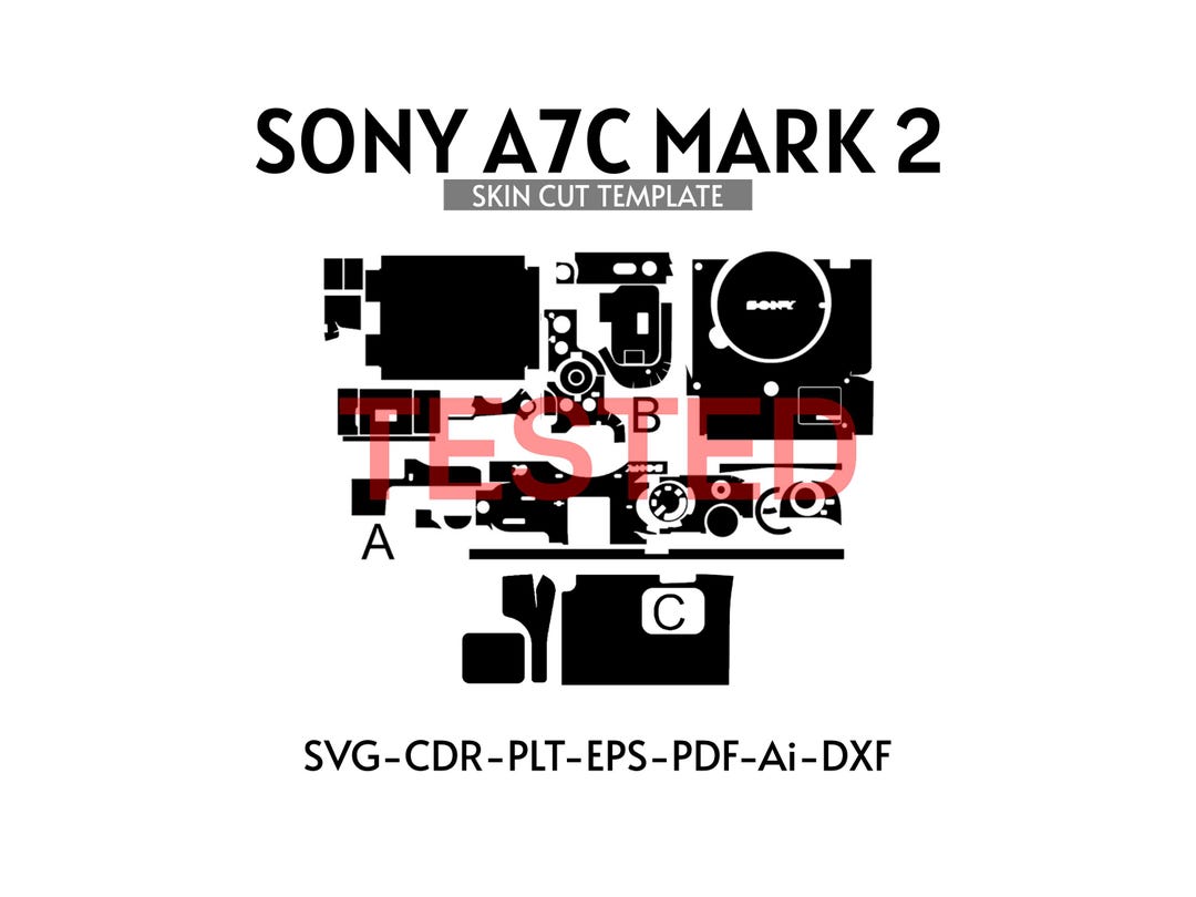 Sony A7C Mark 2 Skin Template | Svg,dxf,ai,plt,cdr | Cricut, Silhouette ...