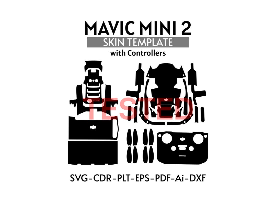 DJI Mavic Mini 2 Skin Template | Svg,dxf,ai,plt,cdr | Cricut ...