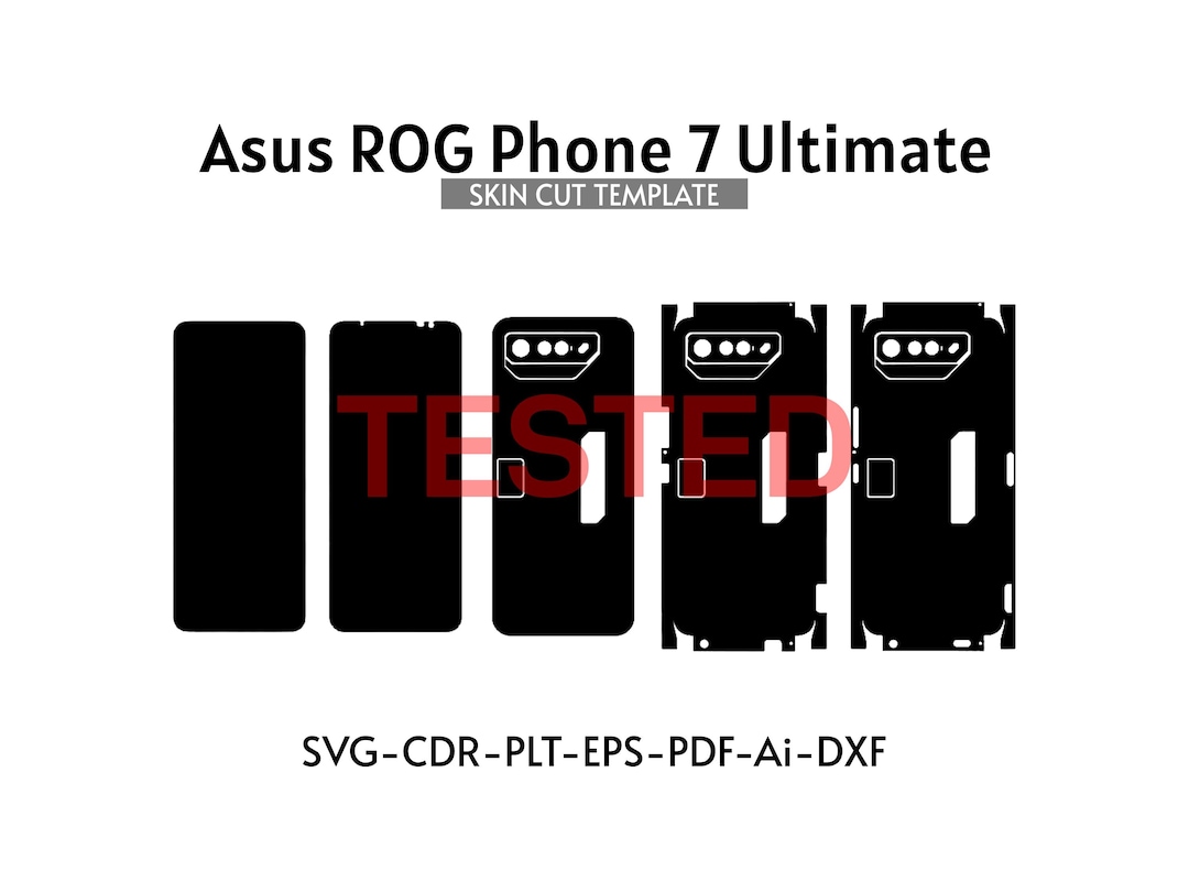 Asus ROG Phone 7 Ultimate Skin Template Vector | Svg, Dxf, Ai, Plt, Cdr ...