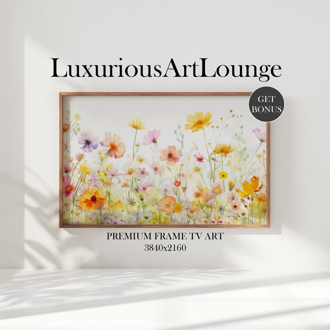 Samsung Frame TV Art | Spring Wildflower Field #1 | Country Flowers Art ...