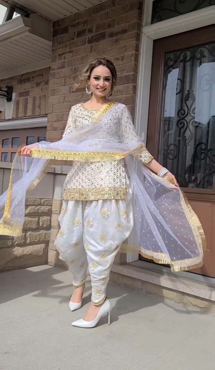 Panjabi Style Sequence Work Patiyala Suit for Women Tredional - Etsy