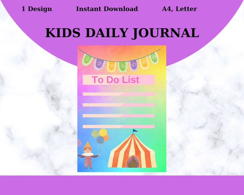 Kids Daily Journal Printable Journal for Kids Diary for - Etsy