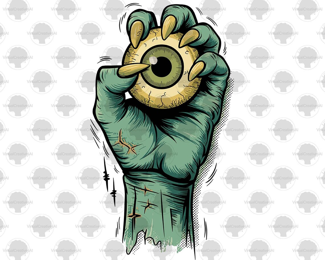 Monsters Hand Holding Eyeball Png , Funny Halloween PNG Sublimation ...