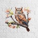 Watercolor Owl Clipart With Floral Accents Set of 10 PNG - Etsy