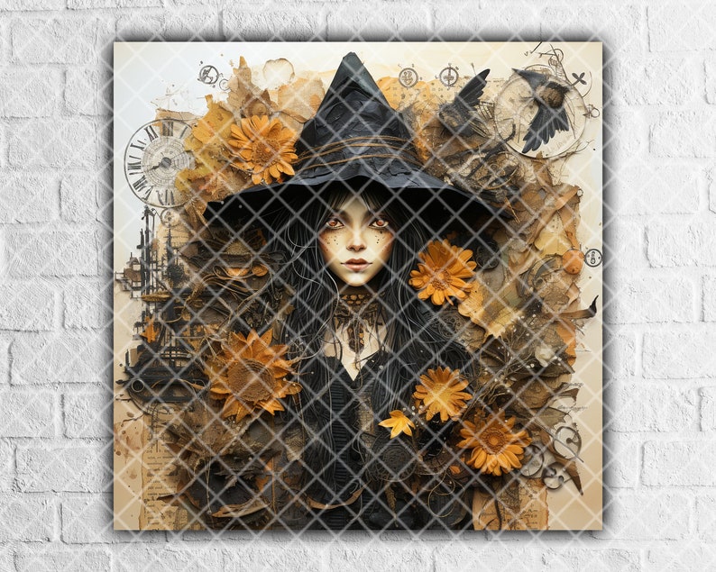 Enchanting Patchwork: Collage Witch Portraits 8 Portraits - Etsy