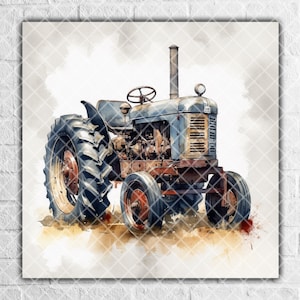 Vintage Tractor Watercolor Portraits - Set of 8 Digital Downloads - Etsy