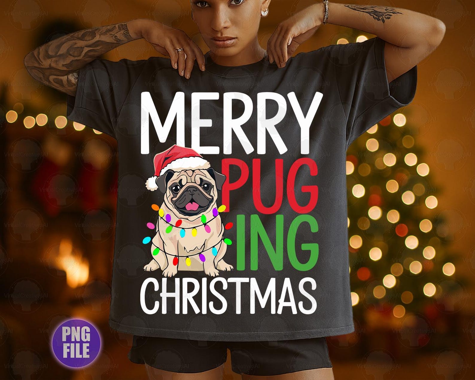 Merry Pugging Christmas Png, Christmas Pug Png, Merry Pugmas Png ...