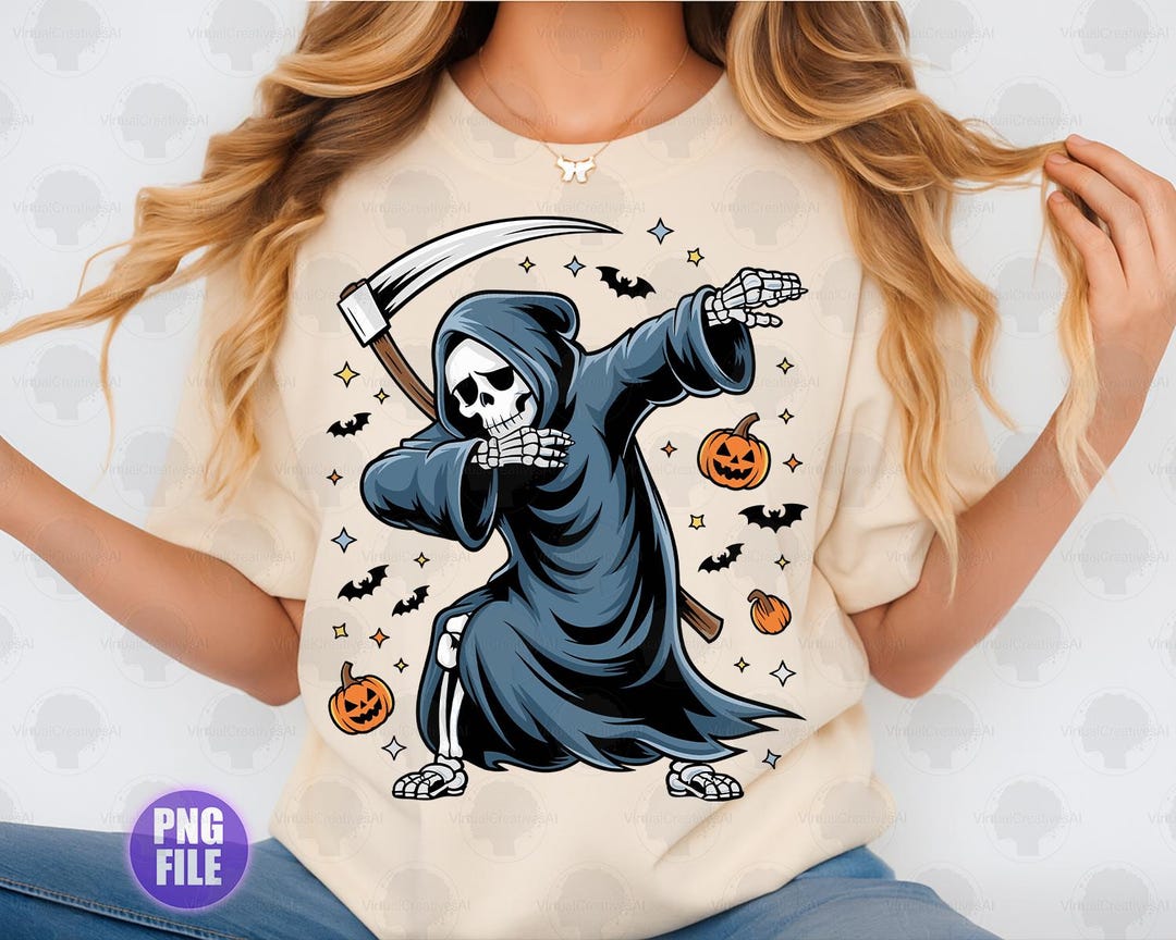 Dabbing Grim Reaper PNG, Funny Grim Reaper Halloween PNG Sublimation ...
