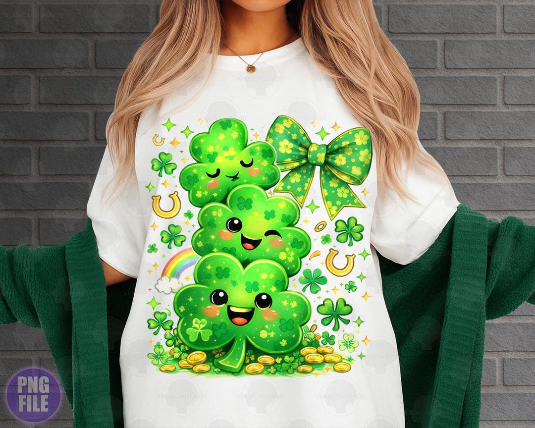 Cute Shamrocks Png Digital Download, Funny Irish St Patricks Day T ...