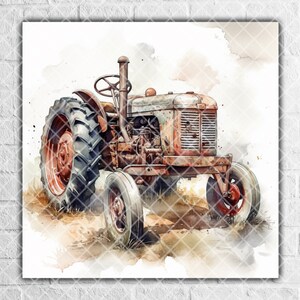 Vintage Tractor Watercolor Portraits - Set of 8 Digital Downloads - Etsy