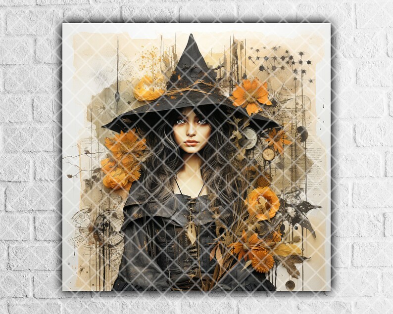 Enchanting Patchwork: Collage Witch Portraits - 8 Portraits, Halloween ...