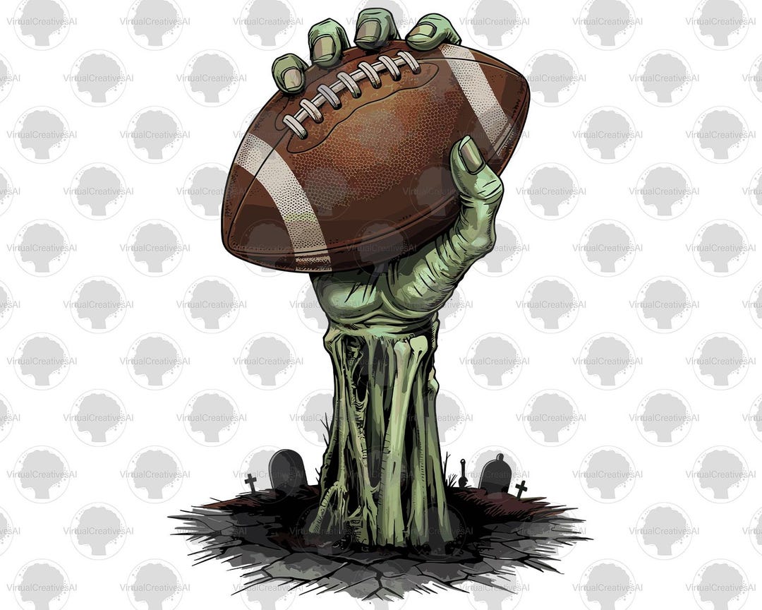 American Football Zombie Hand PNG , Spooky Football PNG Sublimation ...
