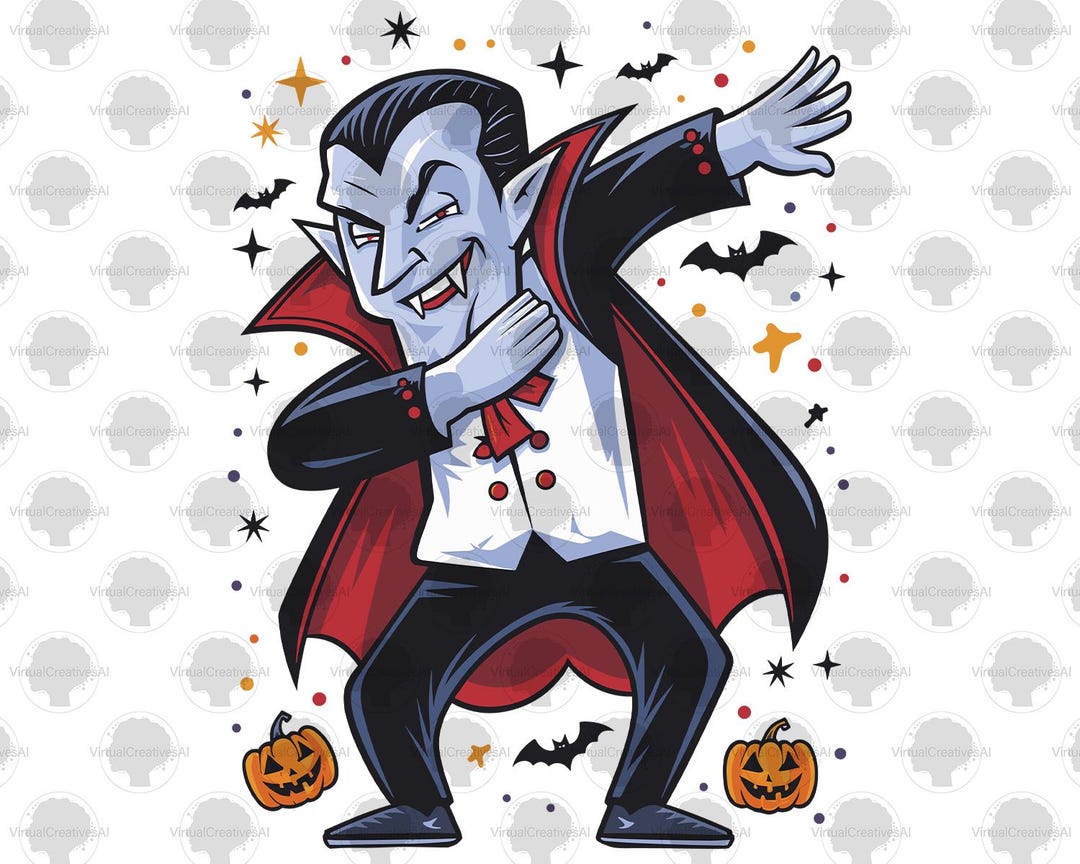 Dabbing Vampire PNG, Funny Vampire Halloween PNG Sublimation Design ...