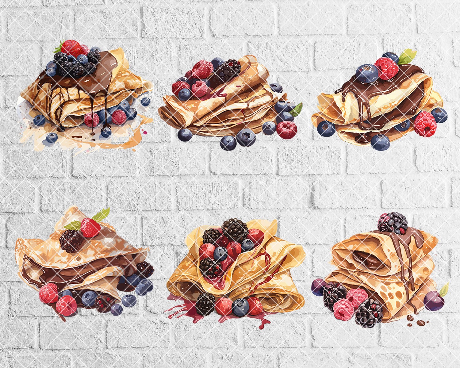 12 Crepes Clipart - Printable Art for Crafts, Scrapbooking, and More ...