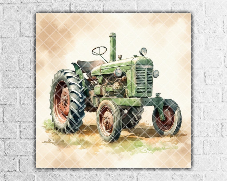 Vintage Tractor Watercolor Portraits Set of 8 Digital - Etsy